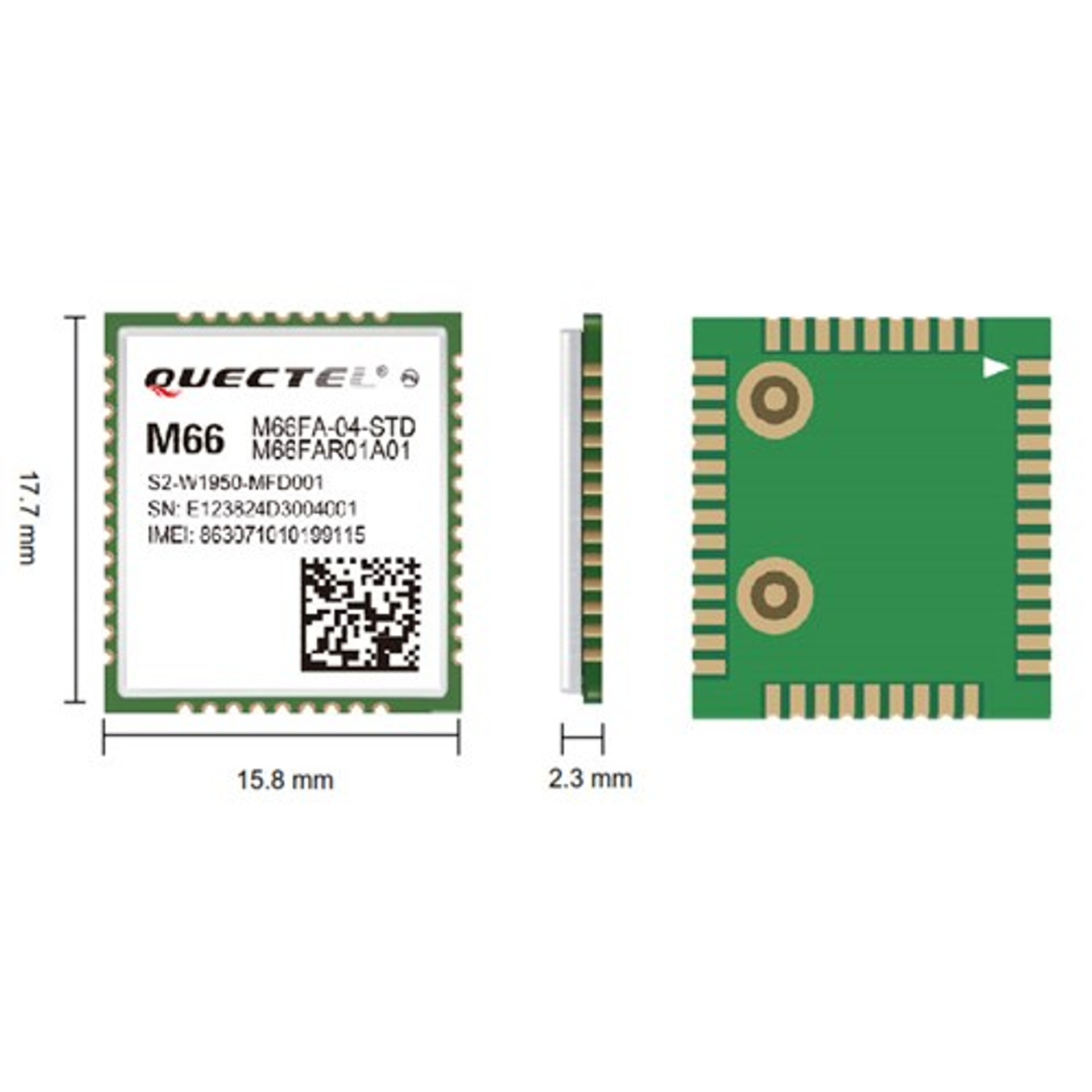 Quectel M66 R1.0 GSM/GPRS Module with Bluetooth and OpenCPU | Evelta
